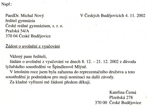 on-line procvičování 2 - Český jazyk 6 - Komunikace a sloh - Dopis osobní a úřední - Dopis úřední